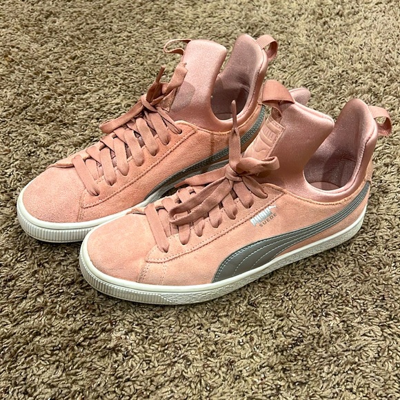 Puma | Shoes | Plush Pink And Gray Puma Sneakers | Poshmark